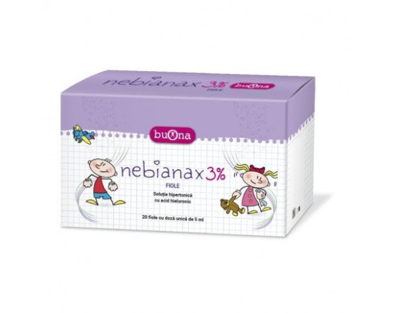 Nebianax Fiole cu Solutie salina hipertonica 3%, 20 fiole*5ml | Catena.ro