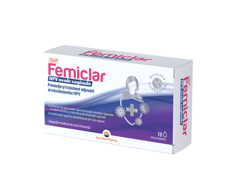 Femiclar HPV, 10 ovule vaginale, SUN WAVE PHARMA | Catena.ro