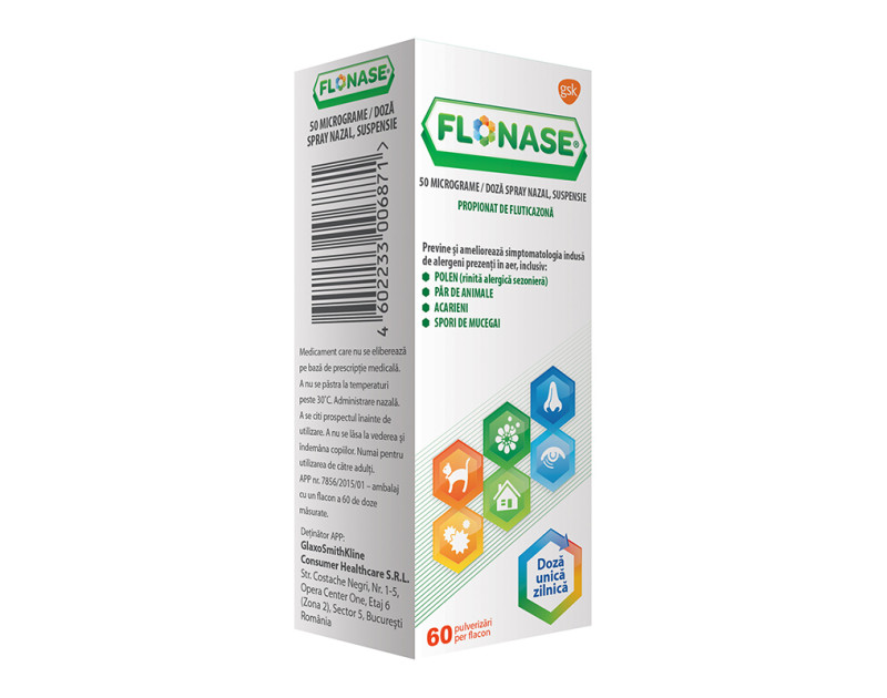 Flonase 50 mcg x 1 flac. x 60 doze spray nazal, susp. | Catena.ro