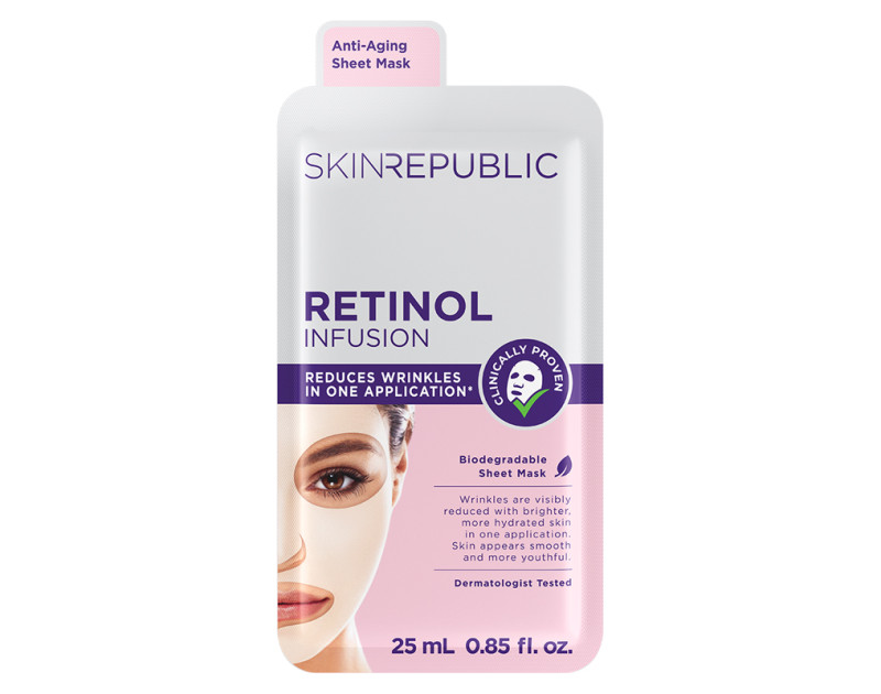 Masca servetel cu infuzie de retinol, SKIN REPUBLIC | Catena.ro