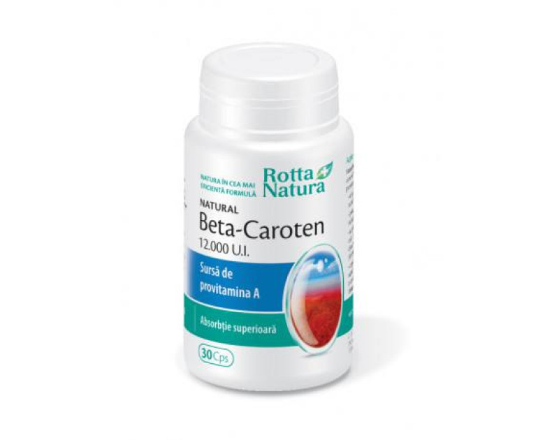 Beta Caroten 12000 UI, 30 capsule, Rotta Natura | Catena.ro