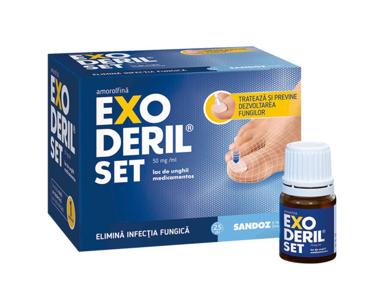 Exoderil Set 50 mg/ml lac de unghii medicamentos X 2.5ml | Catena.ro