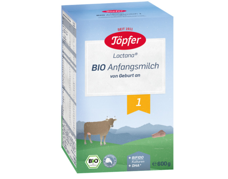 Topfer Bio 1 Lactana, 0+ luni, 600 g