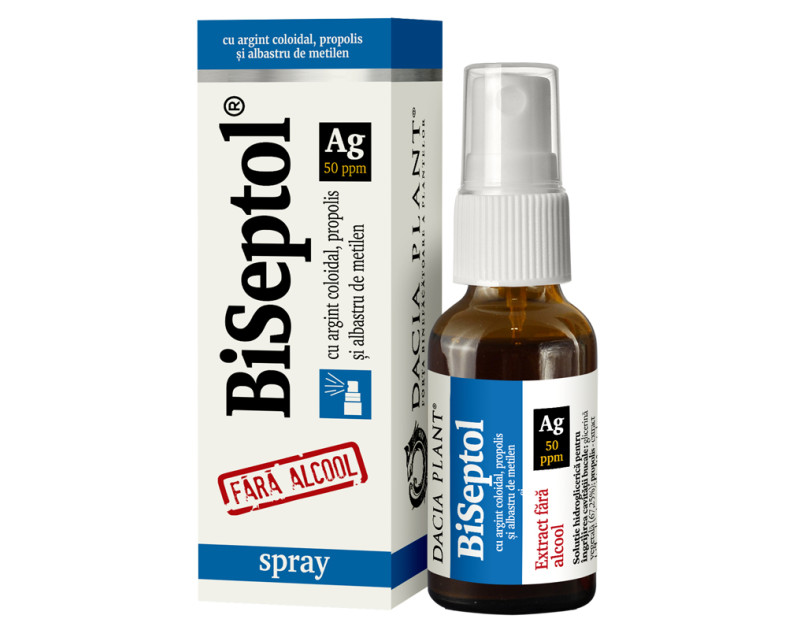 Biseptol Spray cu argint coloidal, 20 ml, Dacia Plant | Catena.ro