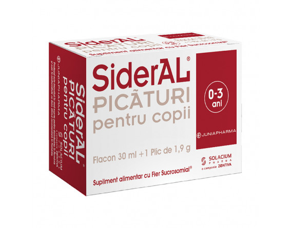 Sideral picaturi pentru copii, flacon 30 ml + plic 1,9 grame