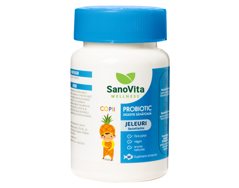 Jeleuri cu probiotic pentru copii, 30 bucati, Sanovita Wellness | Catena.ro