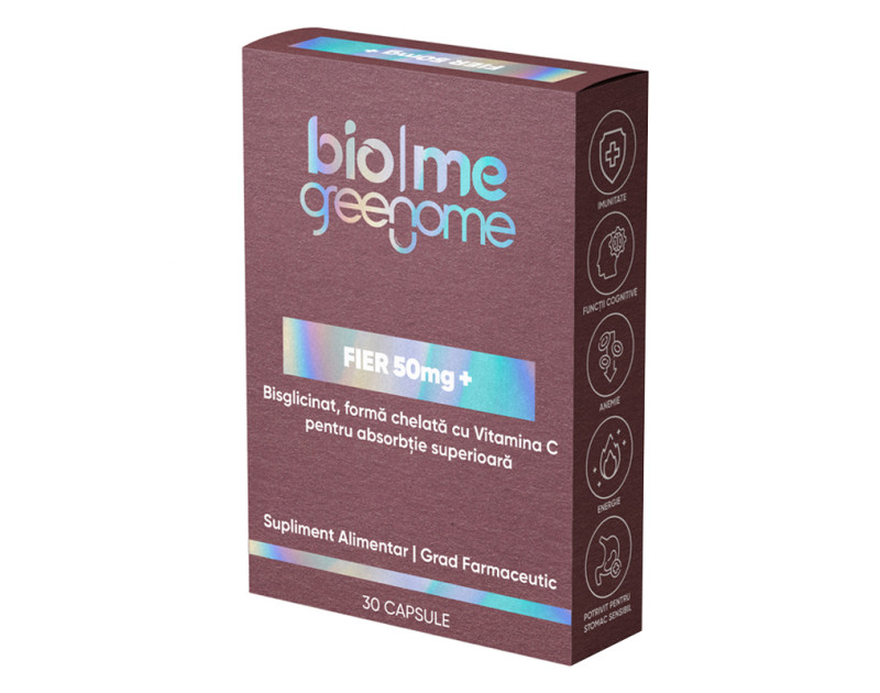 Fier 50 mg cu Vitamina C, 30 capsule, BIOME | Catena.ro