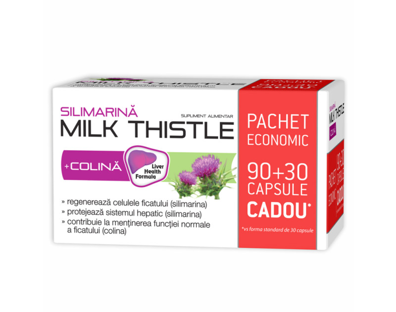 Zdrovit Milk Thistle + colina x 90 caps. + 30 caps. Cadou