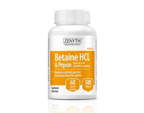 Zenyth Betain HCL & Pepsin, 580 mg, 60 capsule