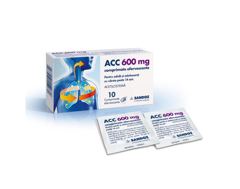 ACC 600 mg x 10 plicuri x 1 comprimat efervescent | Catena.ro