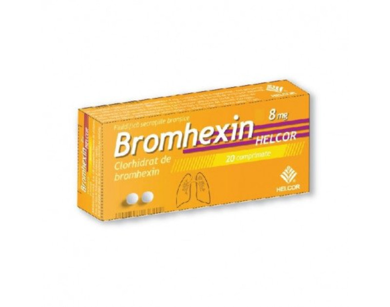 Bromhexin HELCOR 8 mg, 20 comprimate | Catena.ro