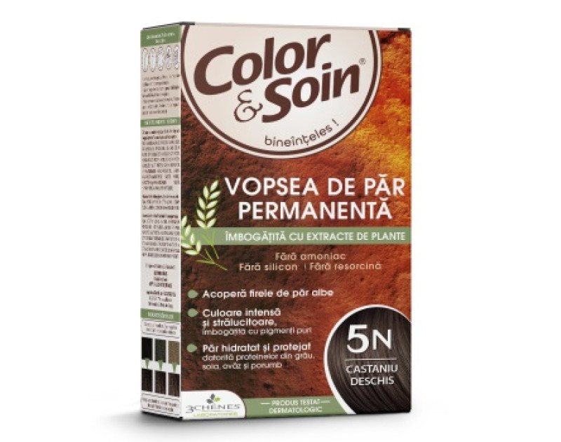 Vopsea de par saten deschis 5N, Color&Soin | Catena.ro