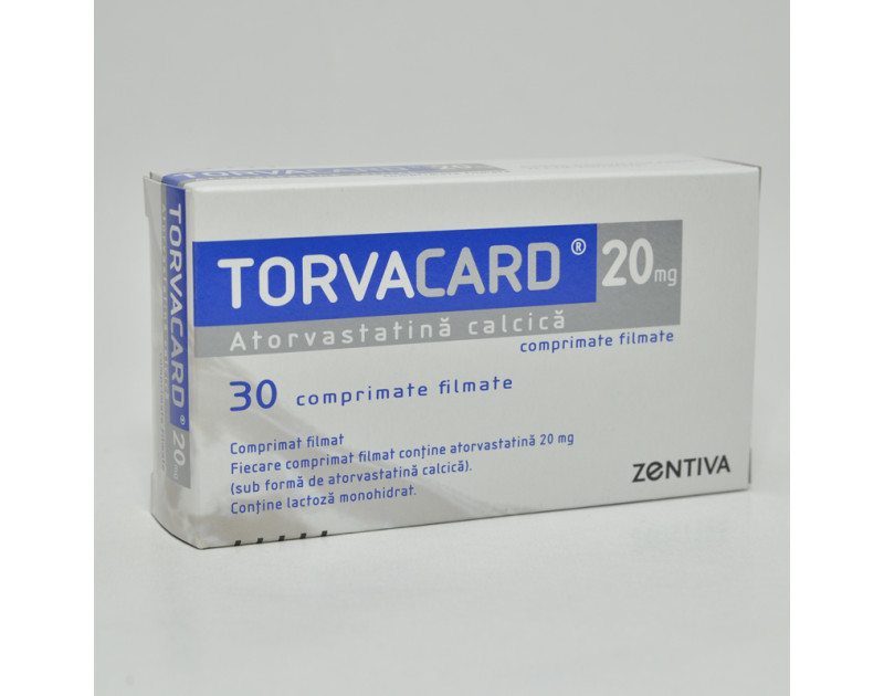 Torvacard 20mg, 30 comprimate filmate | Catena.ro