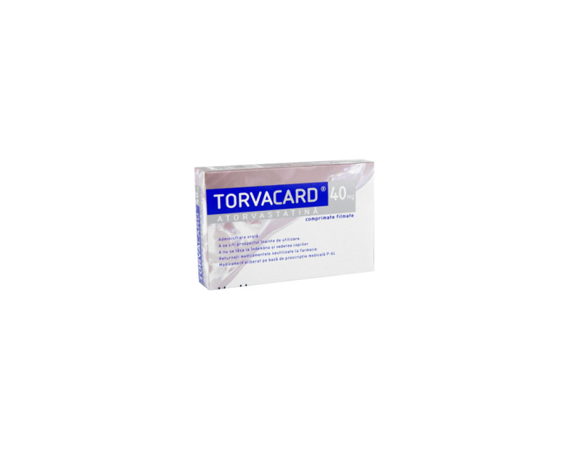 Torvacard 40mg, 30 comprimate filmate | Catena.ro