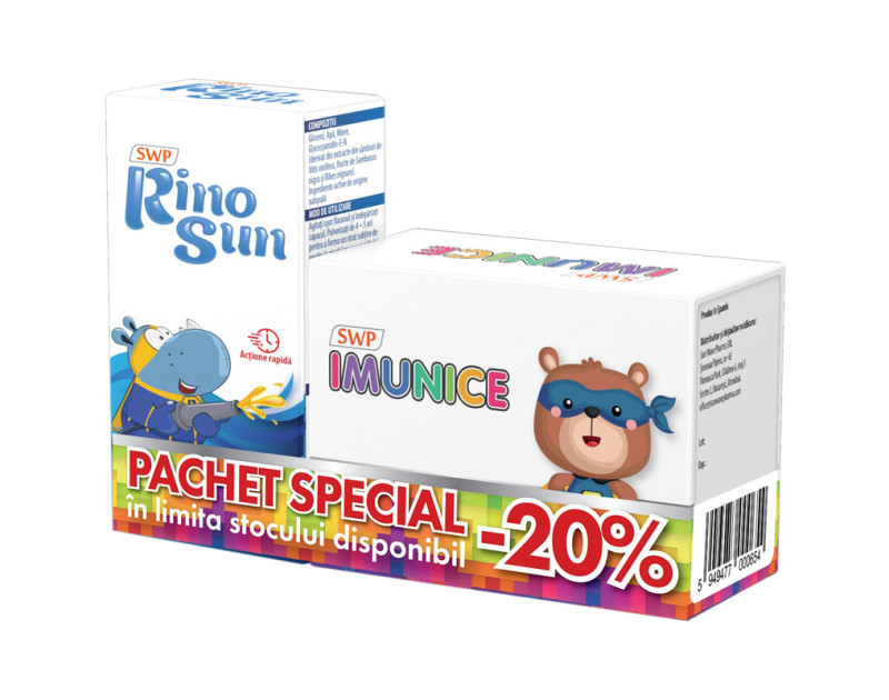 Imunice X 30 plicuri + RinoSun x 20 ml - pachet avantajos | Catena.ro