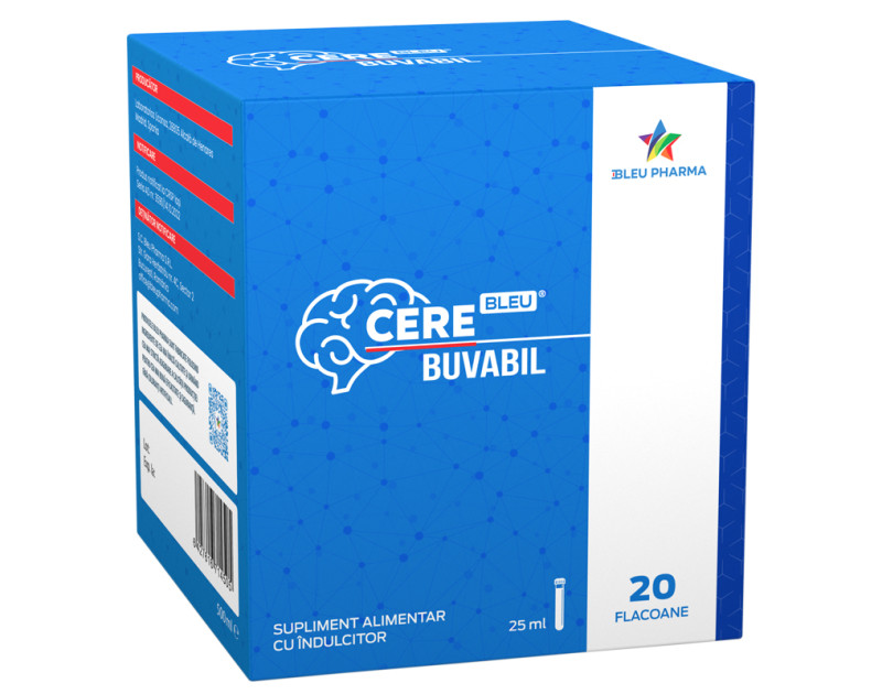 Cerebleu buvabil, 20 flacoane, 25 ml solutie, Bleu Pharma | Catena.ro