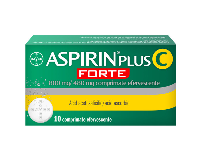 ASPIRIN PLUS C FORTE 800 mg/480 mg, 10 comprimate efervescente